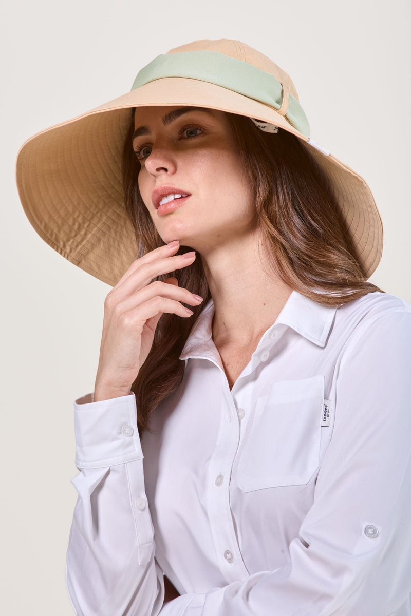 Chapeau anti-UV Femme Beige, La Rochelle, Nuvées, UPF 50+ – KER SUN