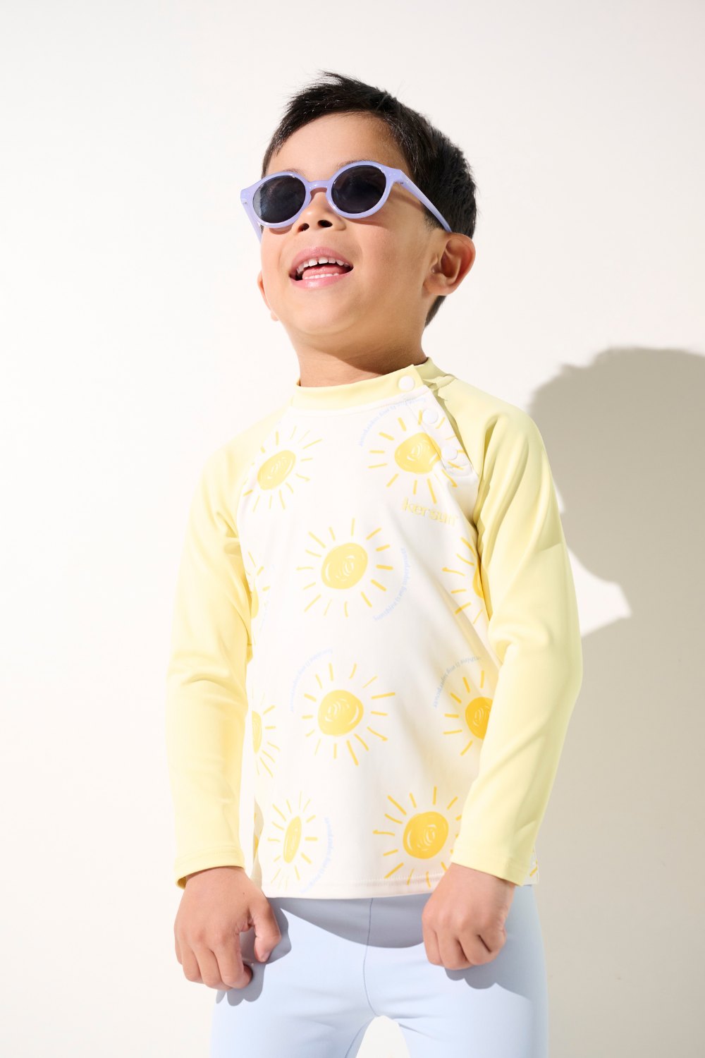 Kids' Yellow UV Swim Shirt, 2-4 years, Samoa, UPF 50+– Ker Sun USA